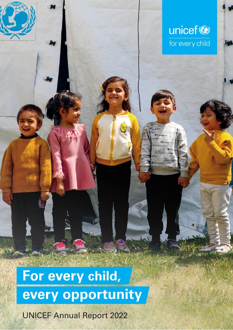UNICEF 2022 Annual Report: Childrens Rights Digital